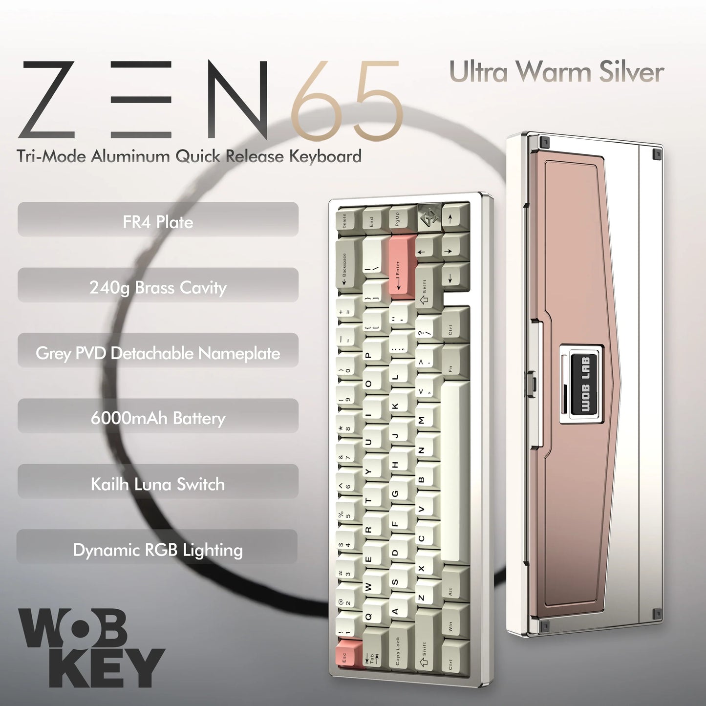 WOBKEY Zen 65 Quick Release Tri-Mode Mechanical Keyboard – GenesisPC